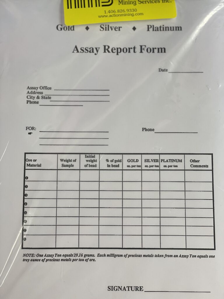 Assay report forms, pack of 100 - Action Mining Services Inc. : Action ...